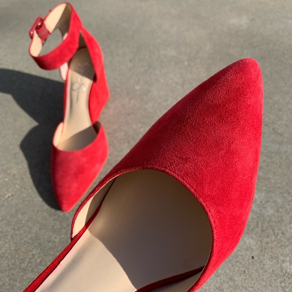 Jessica Simpson | Shoes | Jessica Simpson Cute Suede Red Shoes Red Hot ...